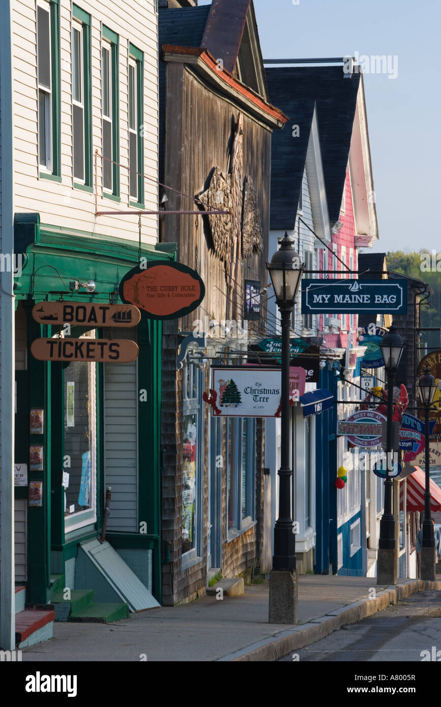 Early morning on Main Street in Bar Harbor, Maine Stock Photo - Alamy