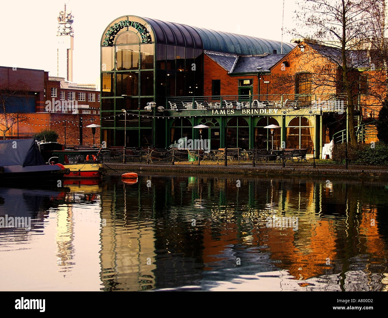 Birmingham Gas Street Canal Basin James Brindley Pub BT Tower Stock ...
