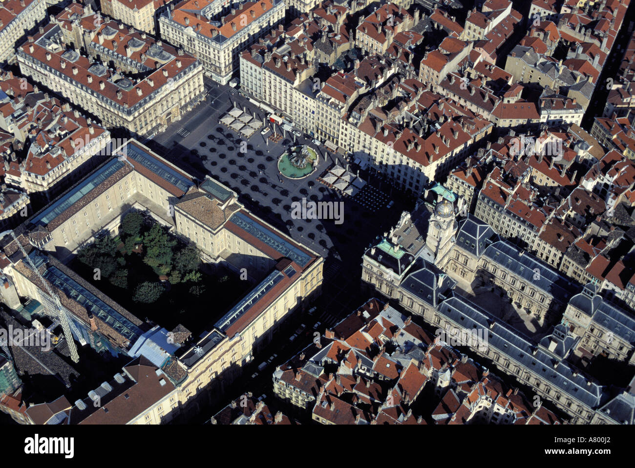 France, Rhône (69), Lyon (aerial view) of Place des Terreaux Stock ...