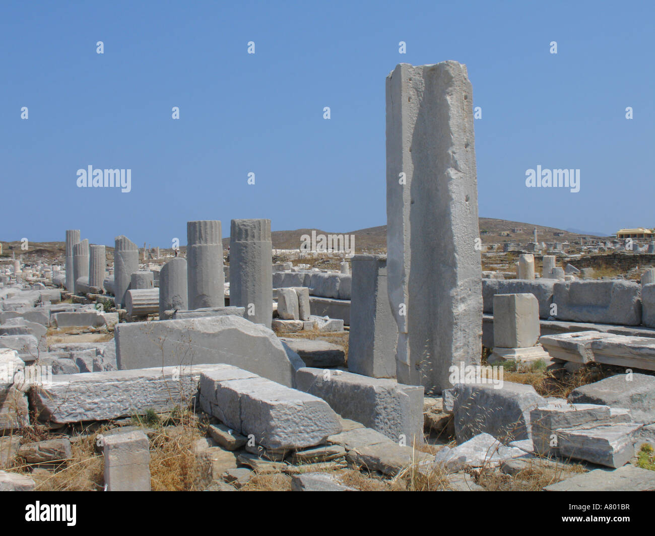 Ruins of the acient city, Delos island, Greece Stock Photo - Alamy