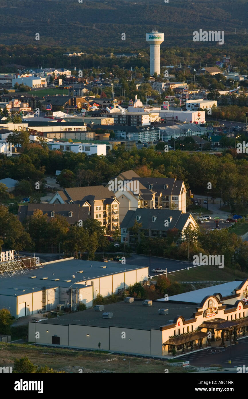 USA, Missouri, Branson, Aerial View at Sunset from Henning Conservation ...