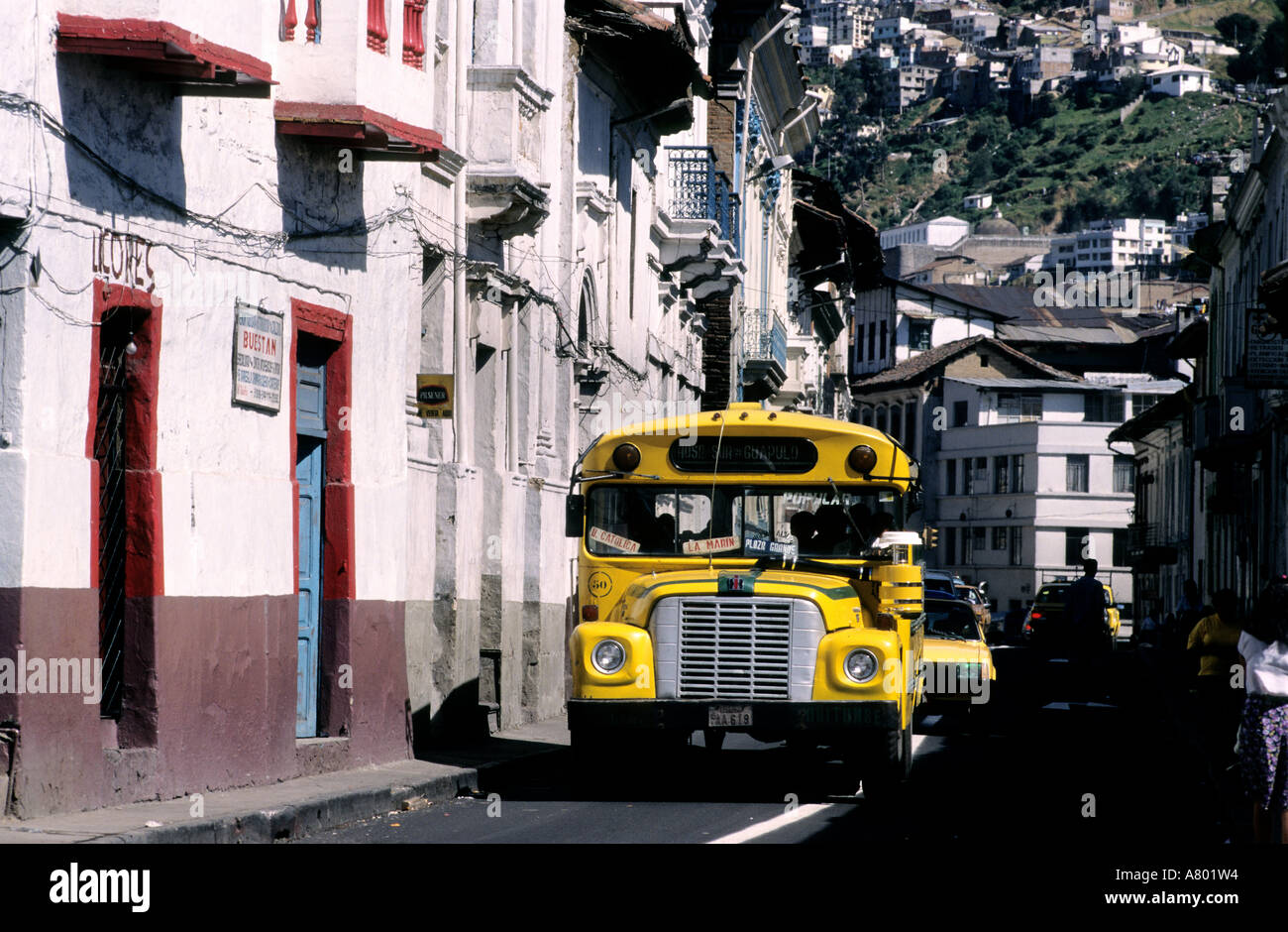 Ecuador, Quito, downtown traffic Stock Photo - Alamy