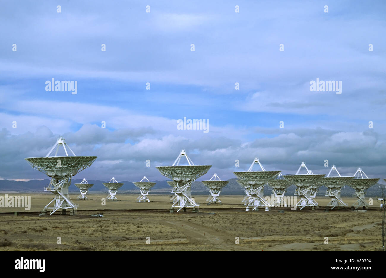 New Mexico, Socorro. Part of the Very Large Array radio telescope of ...