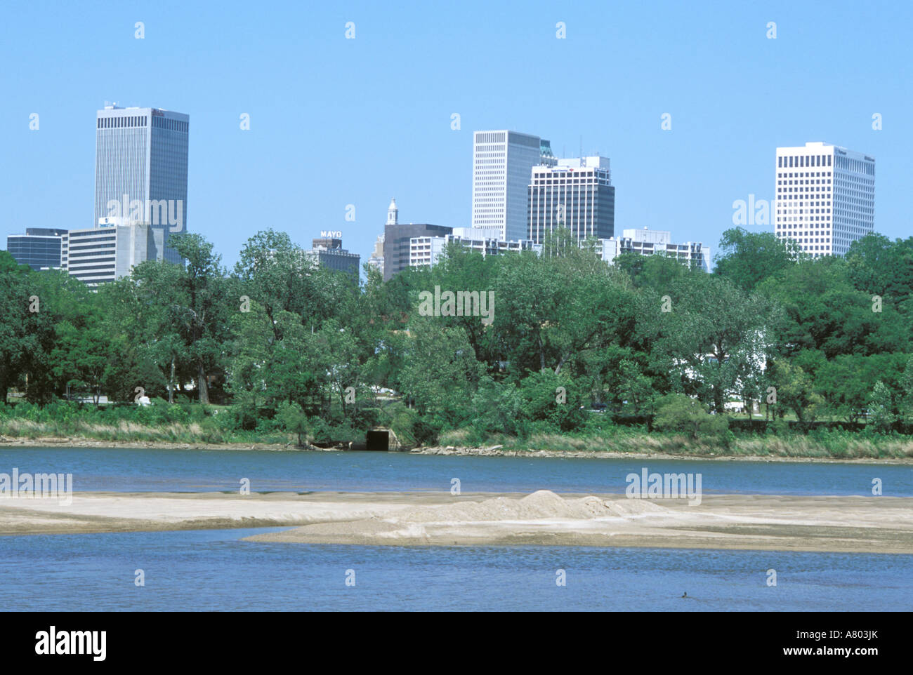 North America, USA, Oklahoma, Tulsa. Arkansas river near downtown Stock ...