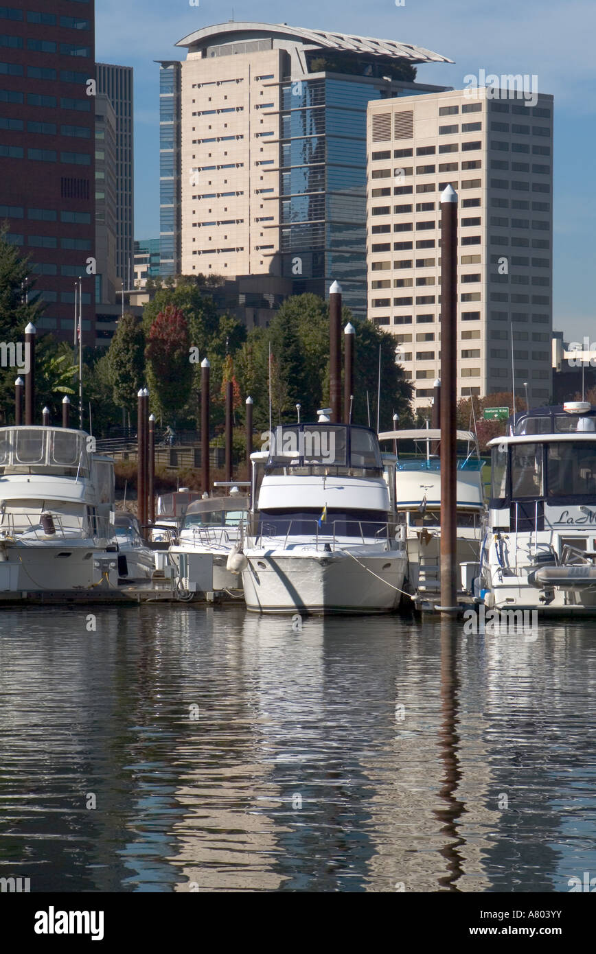 the Portland Marina, with the Mark Hatfield federal courthouse in the ...