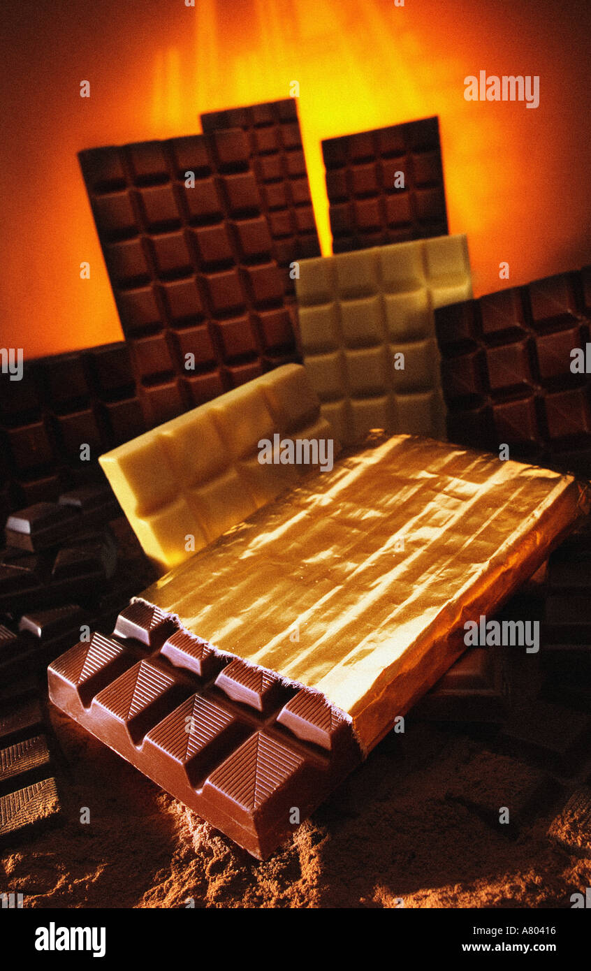 Gold bars of chocolate hi-res stock photography and images - Alamy