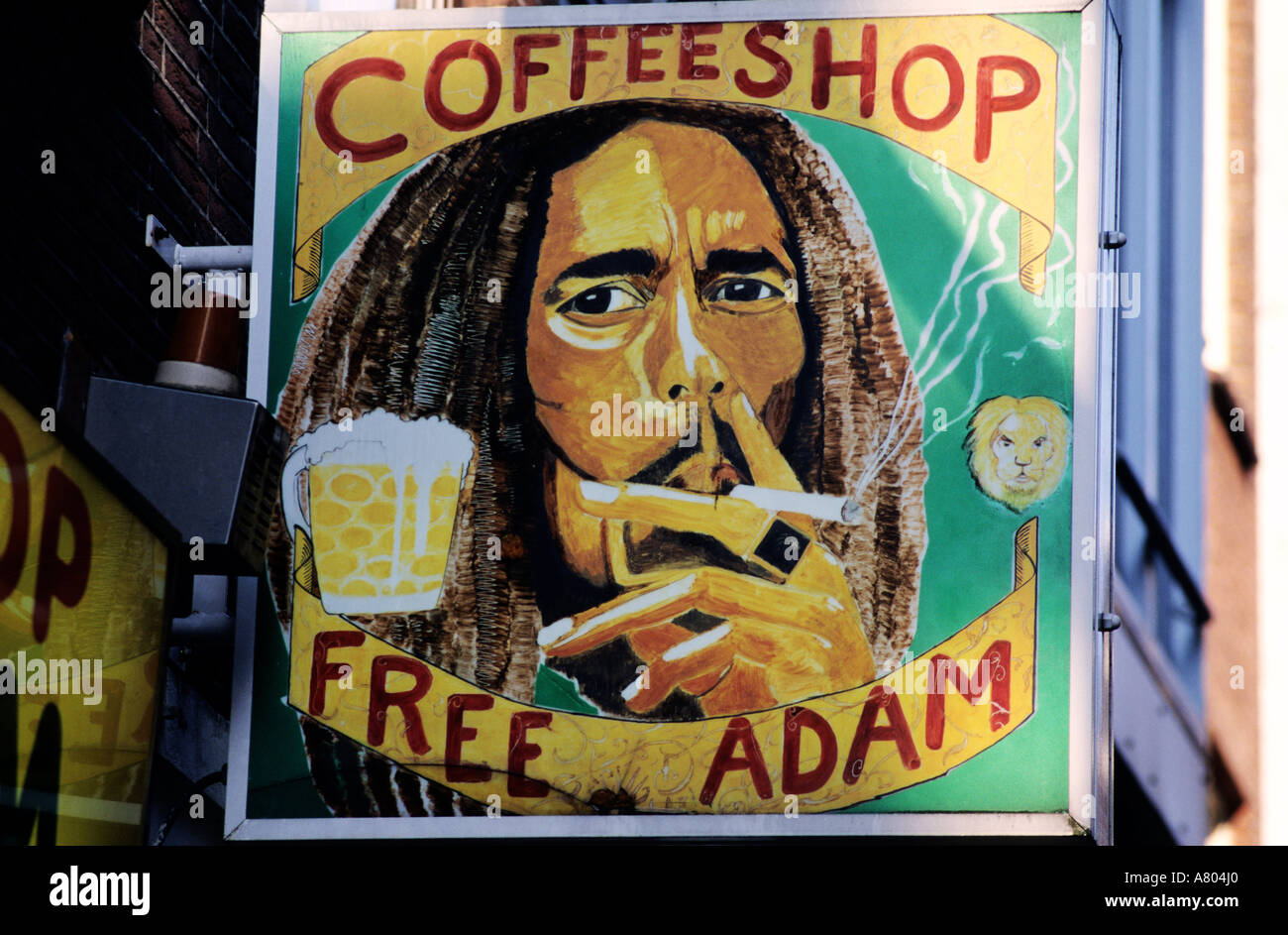 Netherlands, Northern Holland Province, Amsterdam, coffee shop sign ...