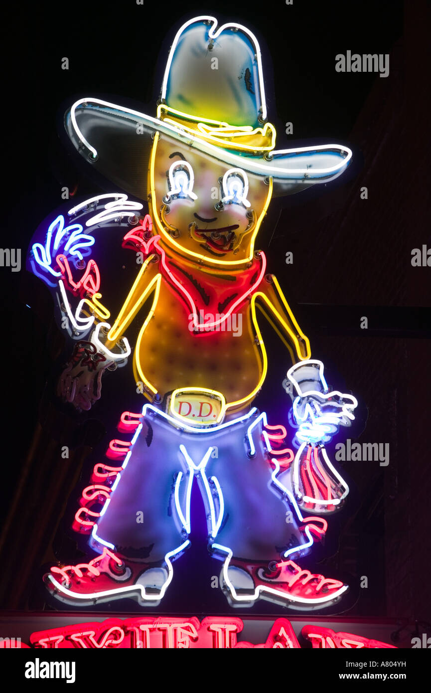 USA, Tennessee, Nashville: Lower Broadway Area, Neon Sign Stock Photo ...