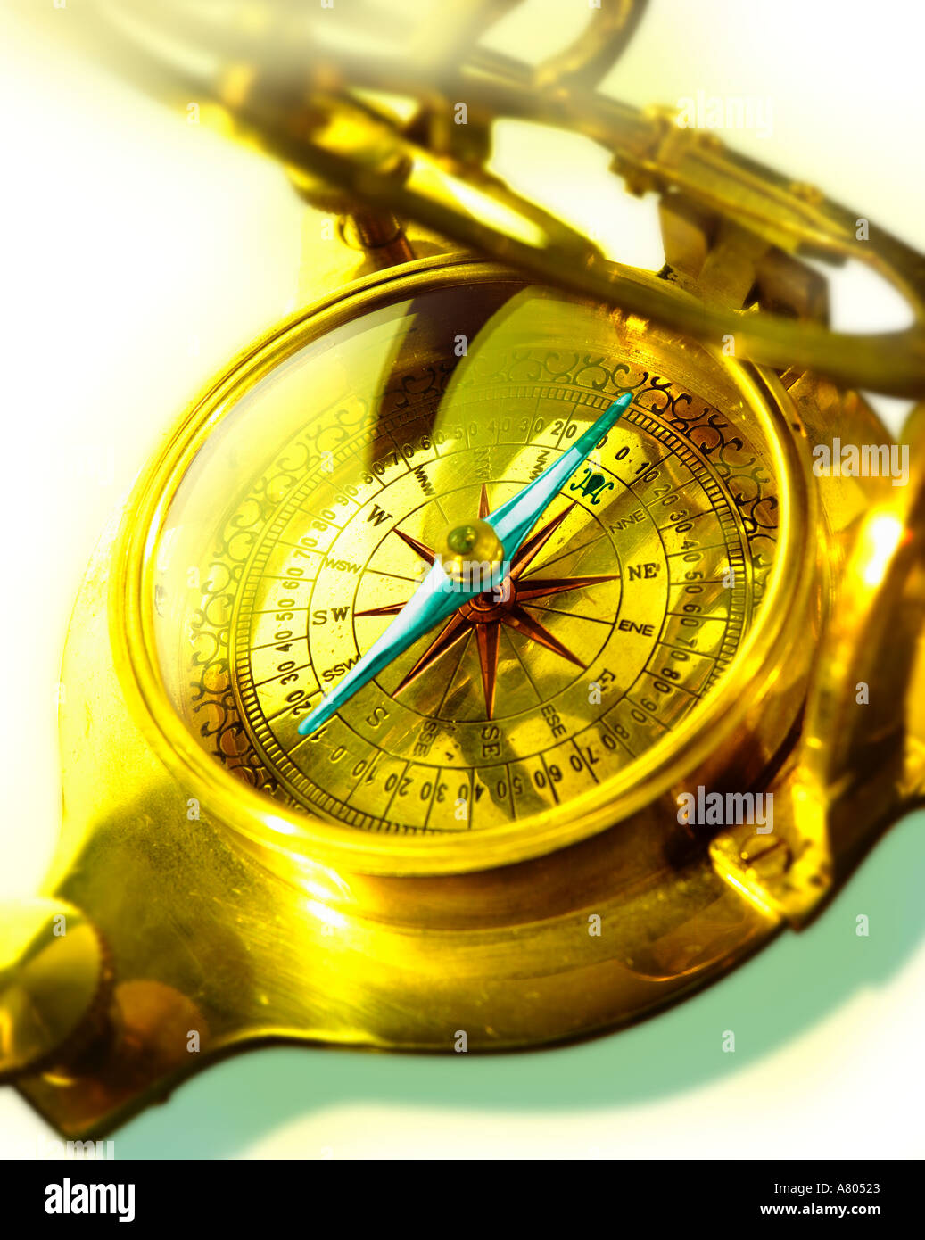 Compass Pointing North Stock Photo - Alamy