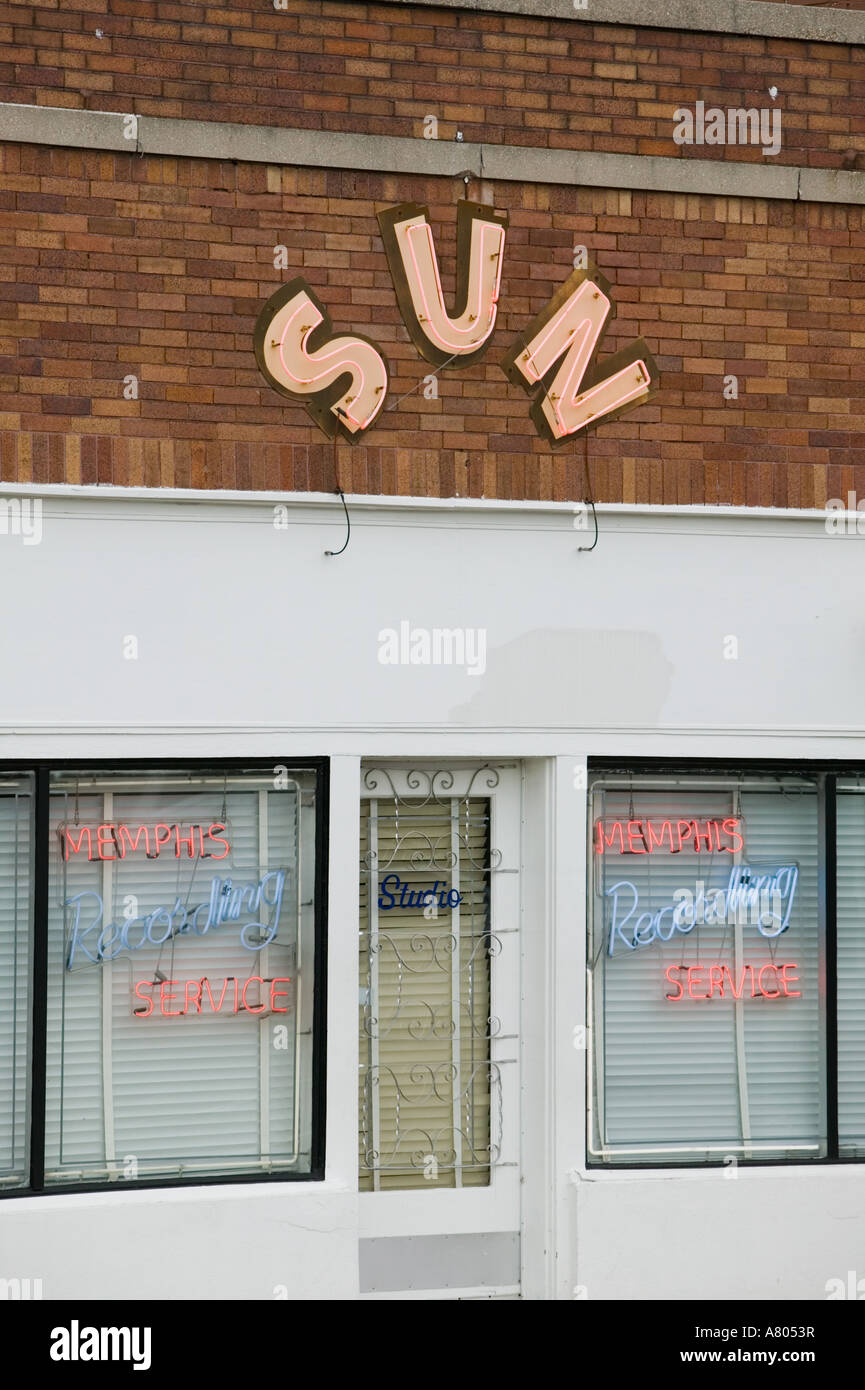USA, Tennessee, Memphis: Exterior of Sun Studios, Recording studio to ...