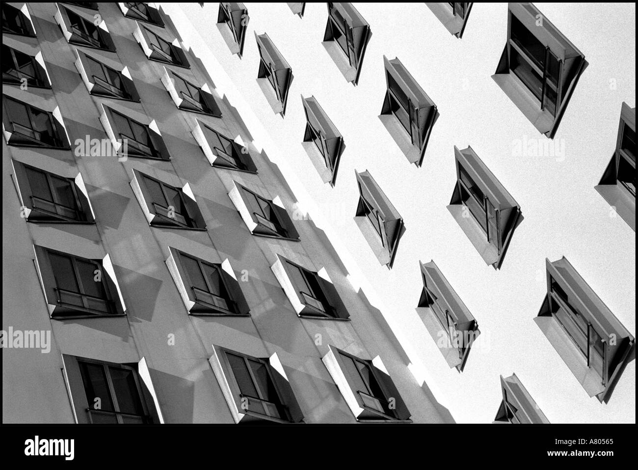 Windows pattern at Frank O Gehry buildings Dusseldorf Germany Stock ...