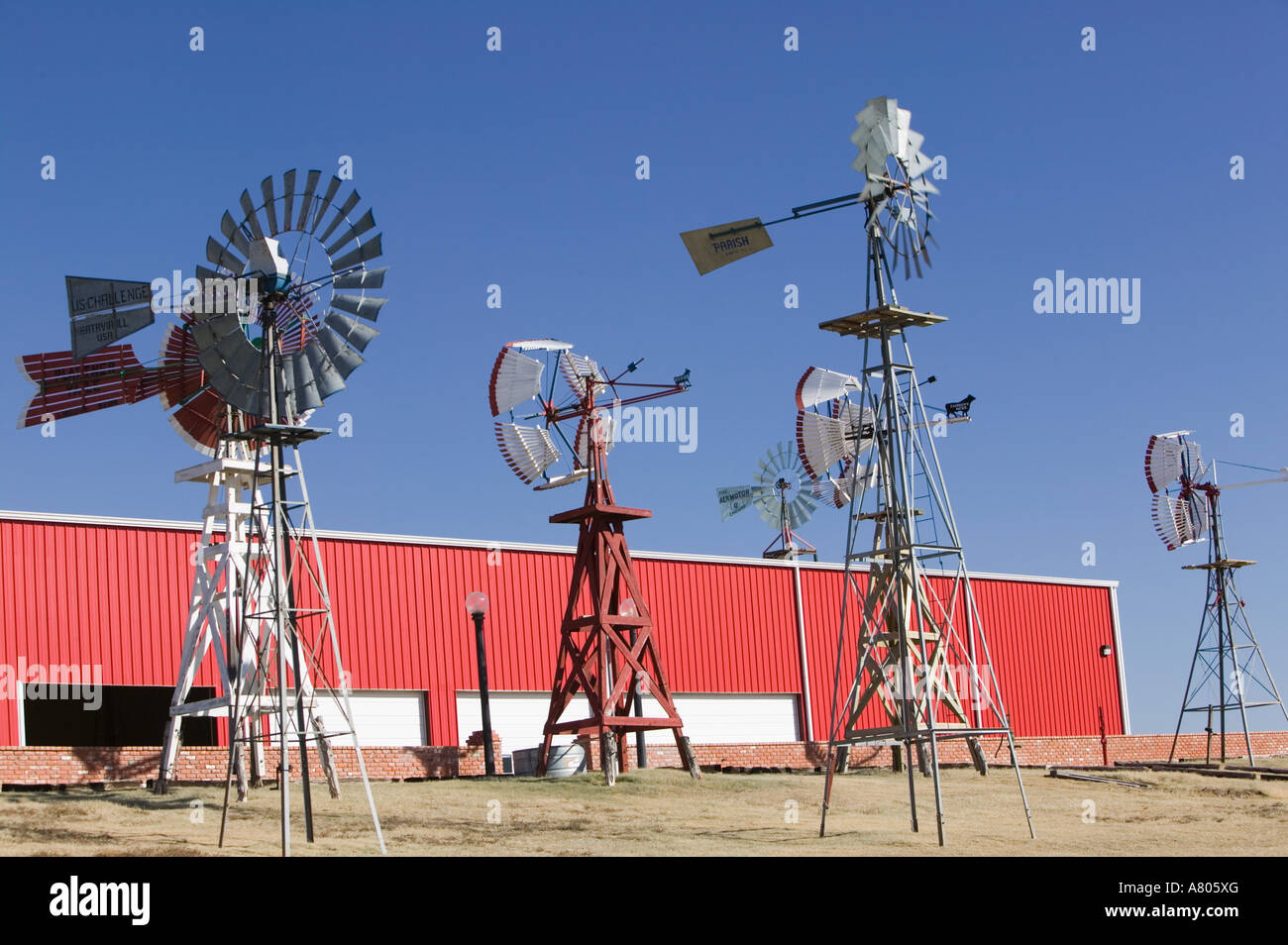 USA, TEXAS, Lubbock: American Wind Power Center Historic Windmills ...