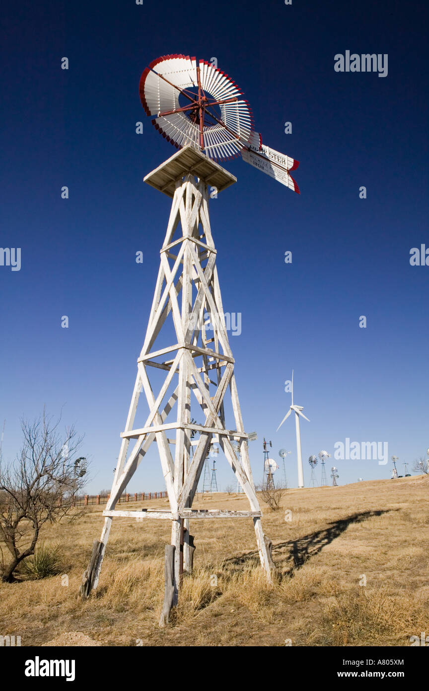 USA, TEXAS, Lubbock: American Wind Power Center Historic Windmills ...