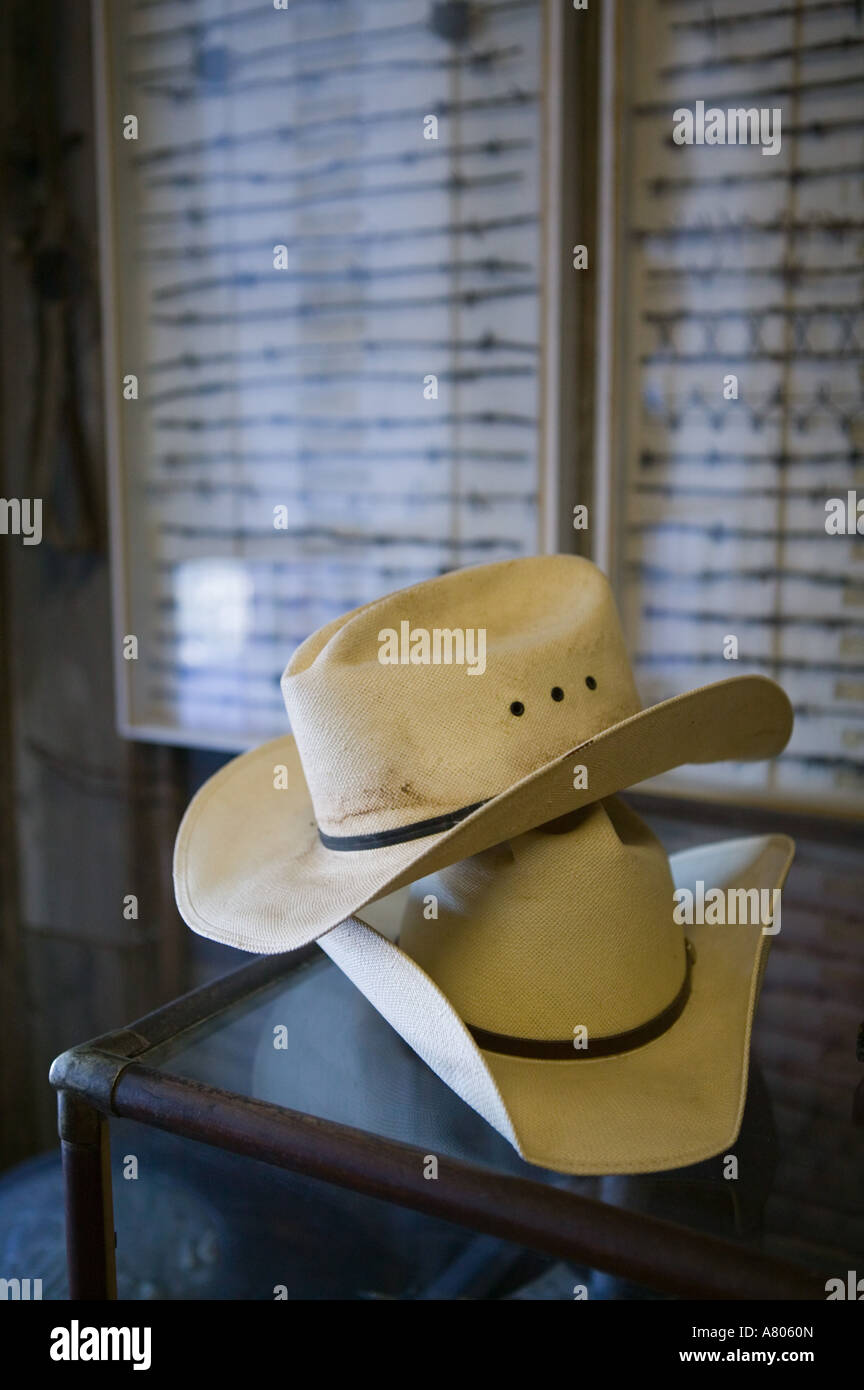 USA, TEXAS, Pecos: West of the Pecos Museum Display of Cowboy Hats ...
