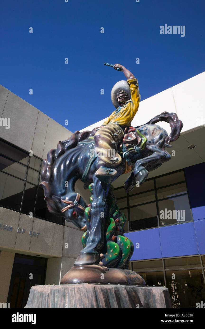 Statue cowboy bucking bronco hi-res stock photography and images - Alamy