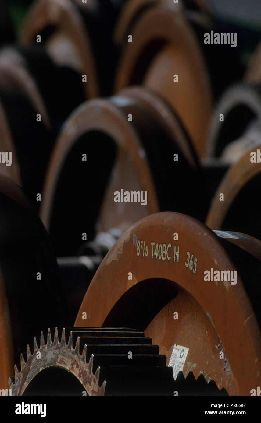Train wheels with cog drive Stock Photo - Alamy