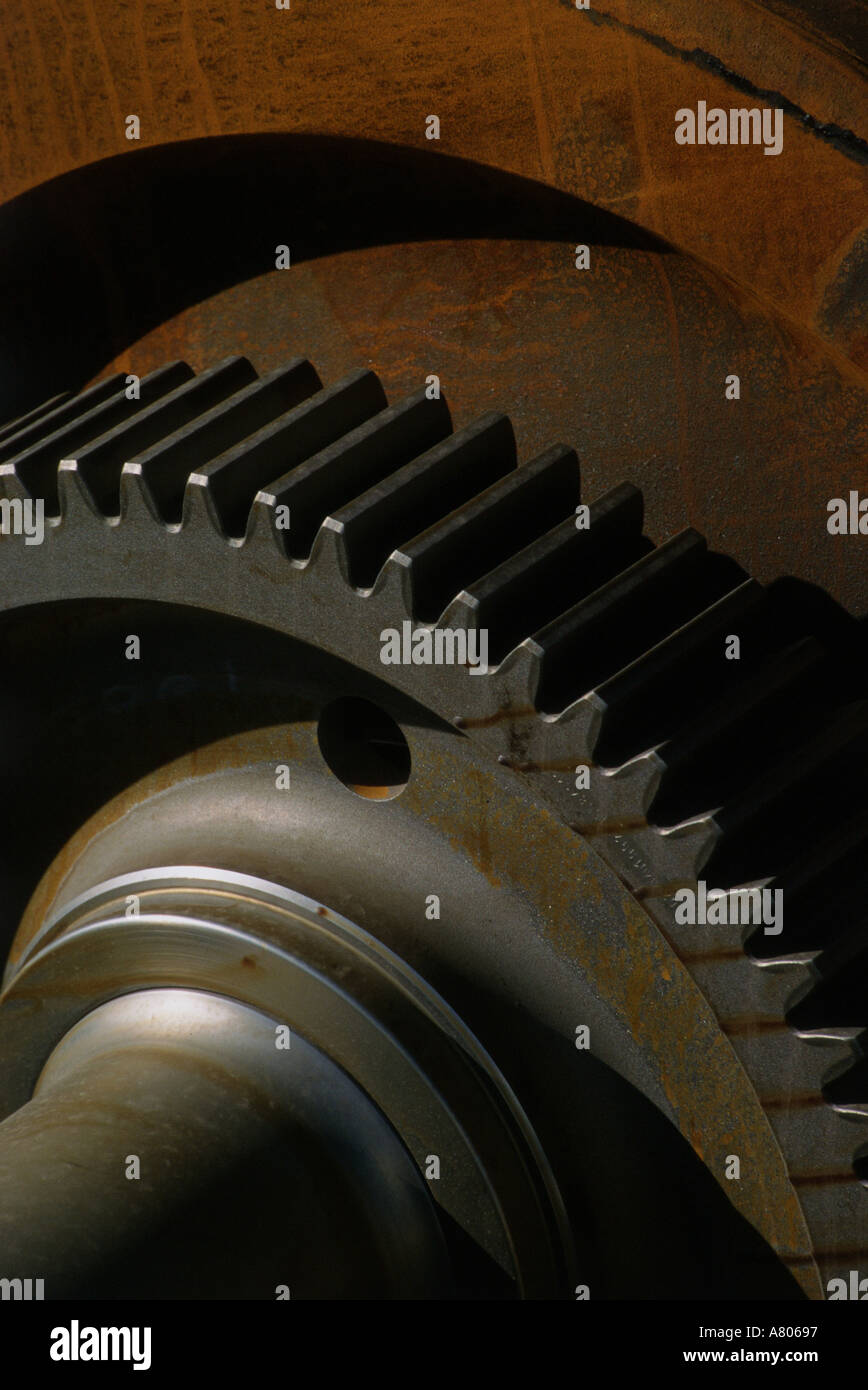 Train wheels with cog drive Stock Photo - Alamy