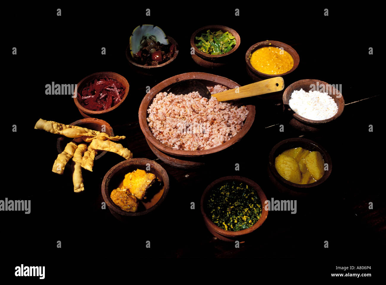 Sri Lanka, South region, Galle, Rice & Curry, traditional dish ...