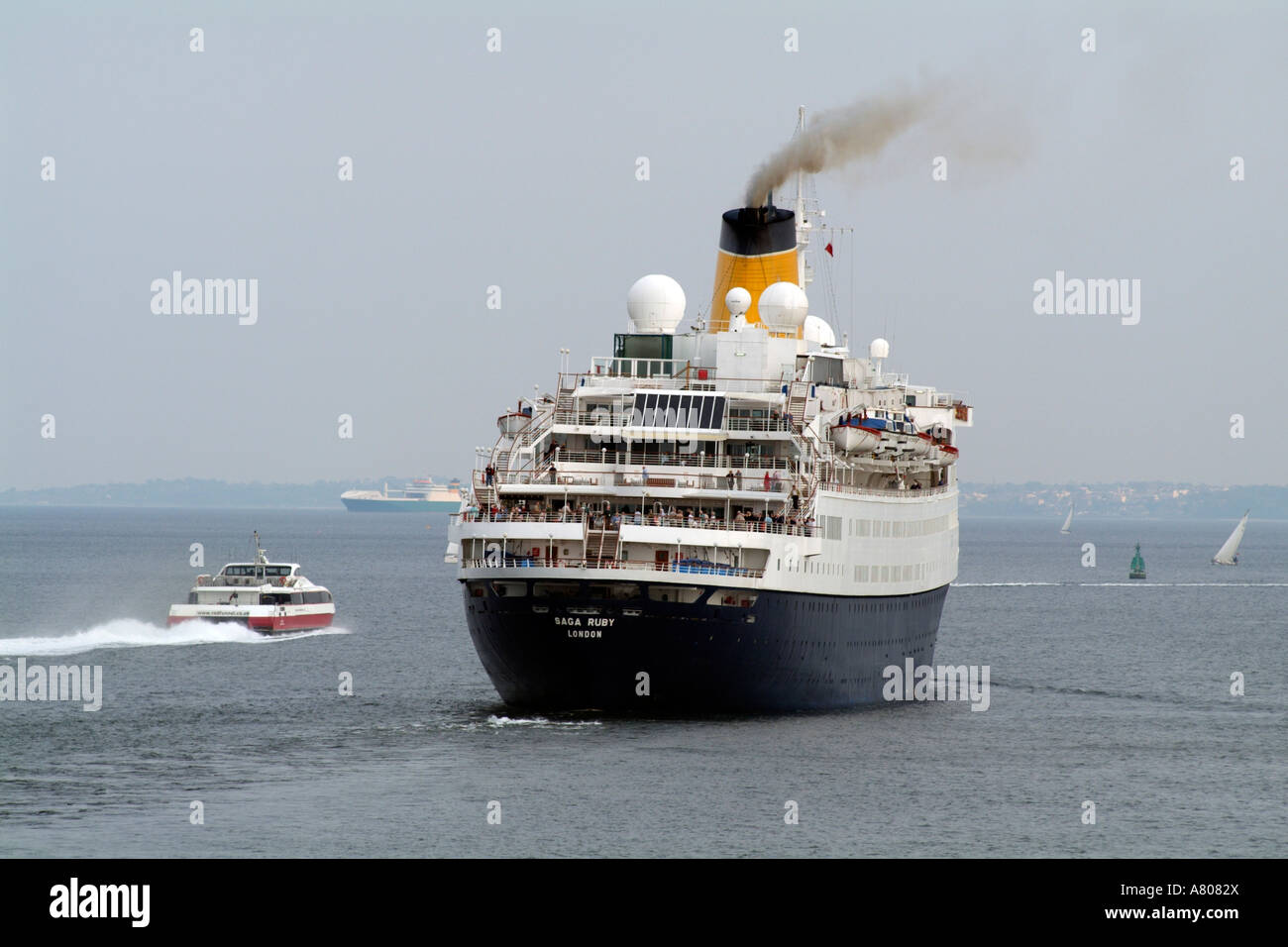 Saga Ruby cruise ship on Southampton Water England UK Stock Photo - Alamy