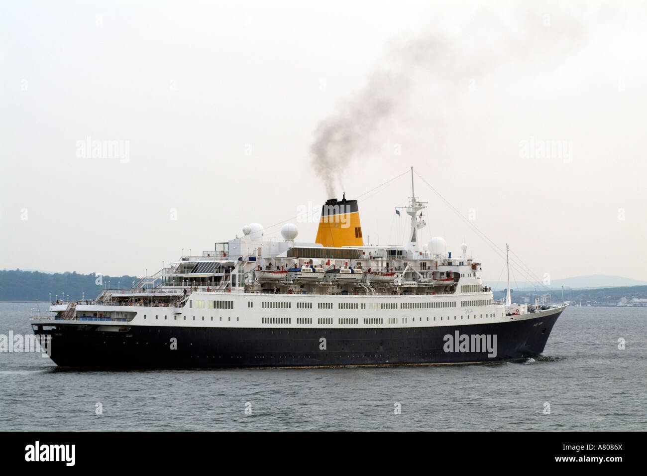 Saga Ruby cruise ship on Southampton Water England UK with the Isle of ...