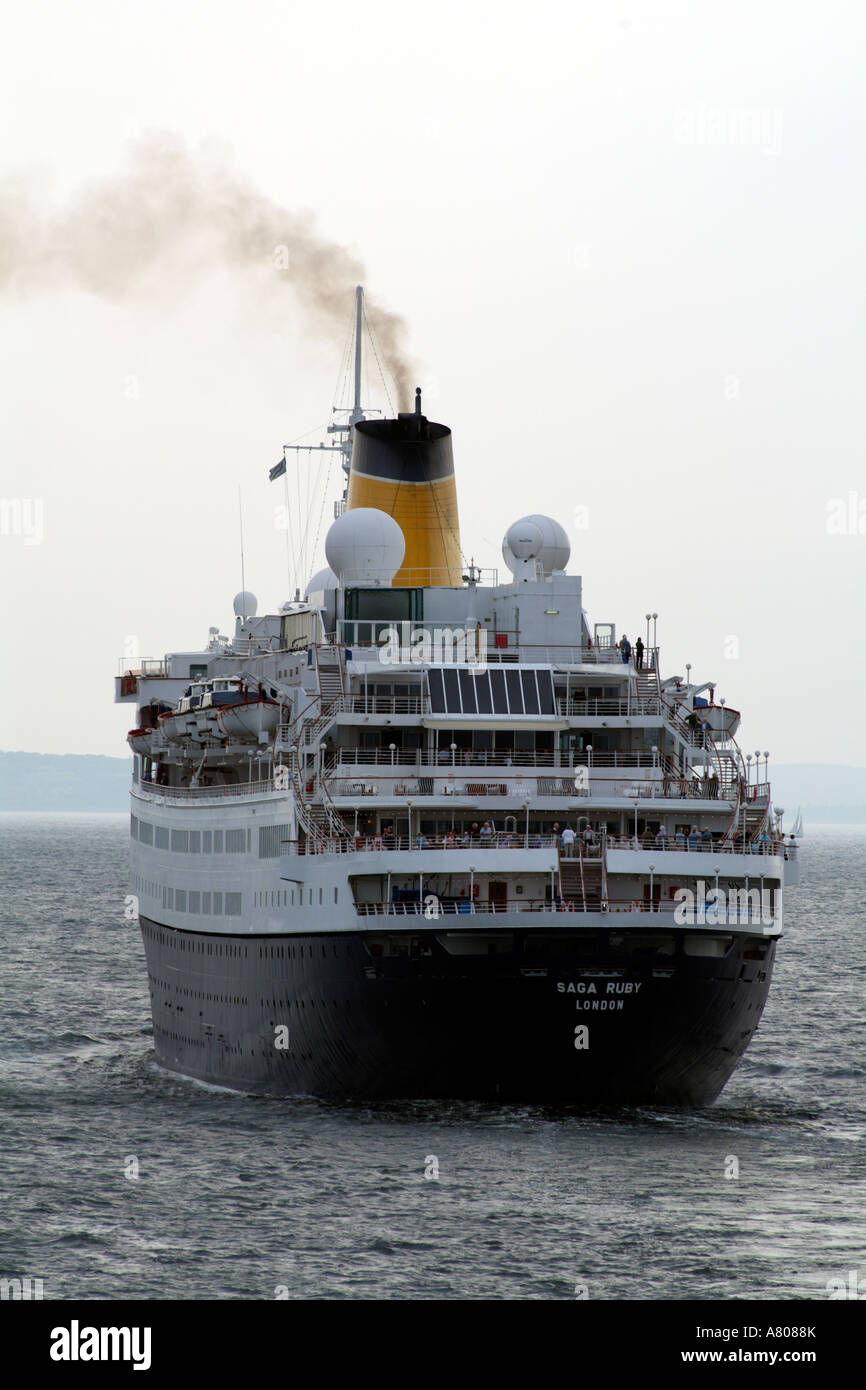 Saga Ruby cruise ship on Southampton Water England UK with the Isle of ...
