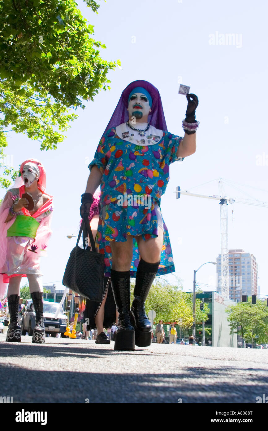 Costumed man marching in Seattle's annual Pride Parade Stock Photo - Alamy