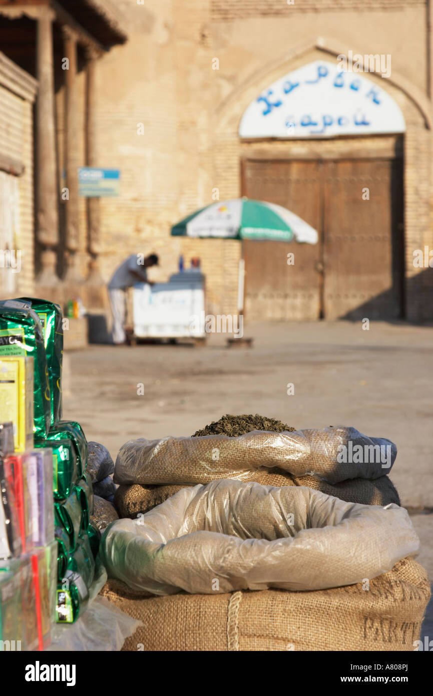 Sacks Of Tea At Market Stall Stock Photo - Alamy