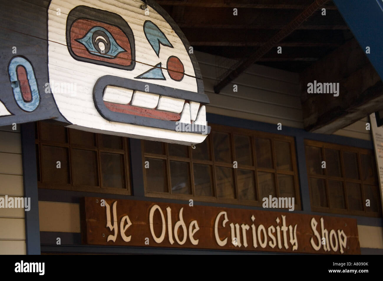 WA, Seattle, Ye Olde Curiosity Shop entry along Seattle's waterfront ...