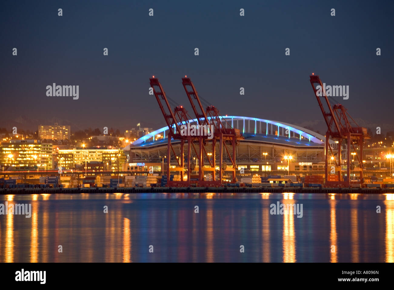 WA, Seattle, Qwest Field & Elliott Bay, view from Alki Stock Photo - Alamy