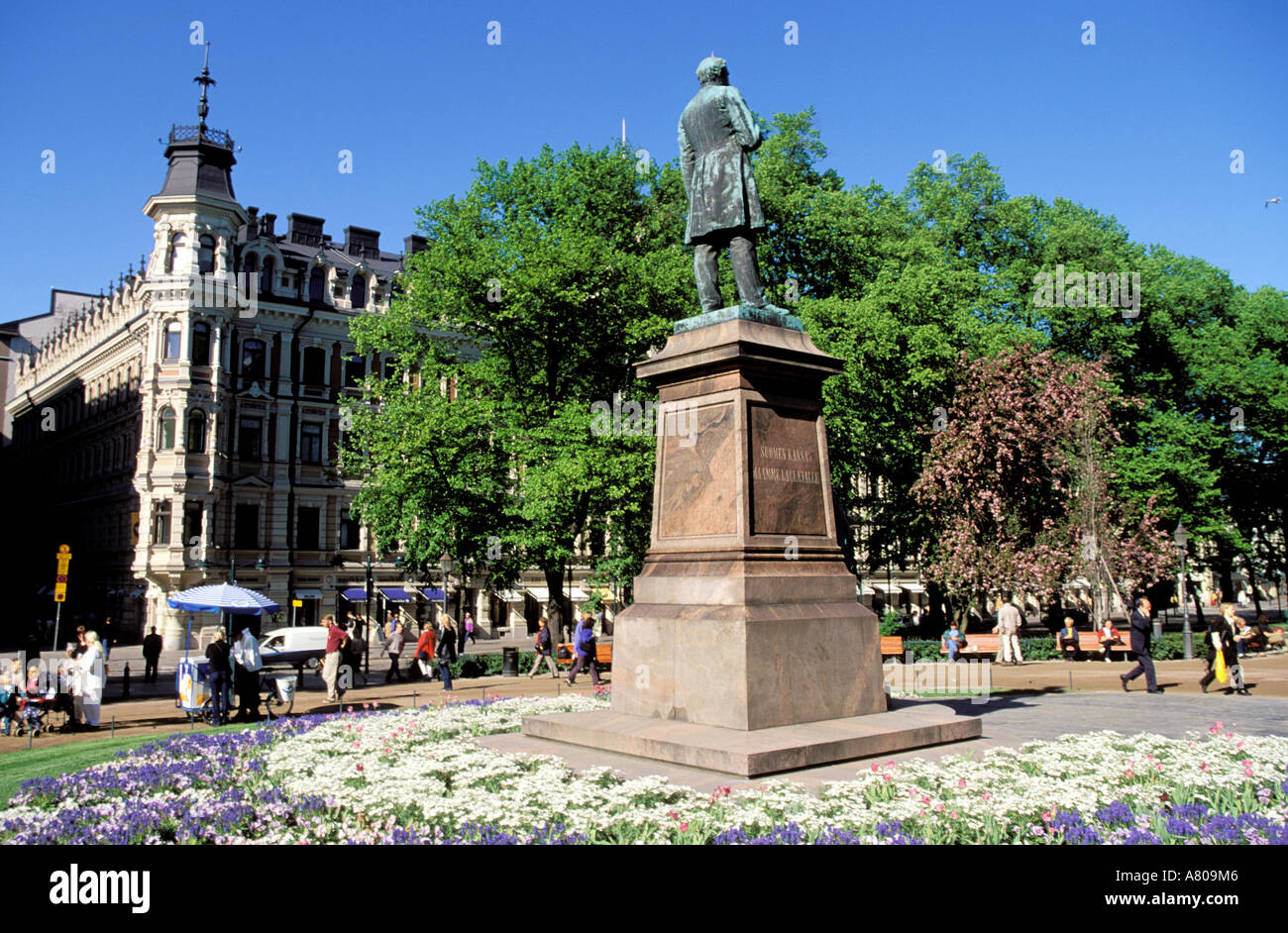 Finland, Helsinki, the esplanade with its green spaces is one of the ...