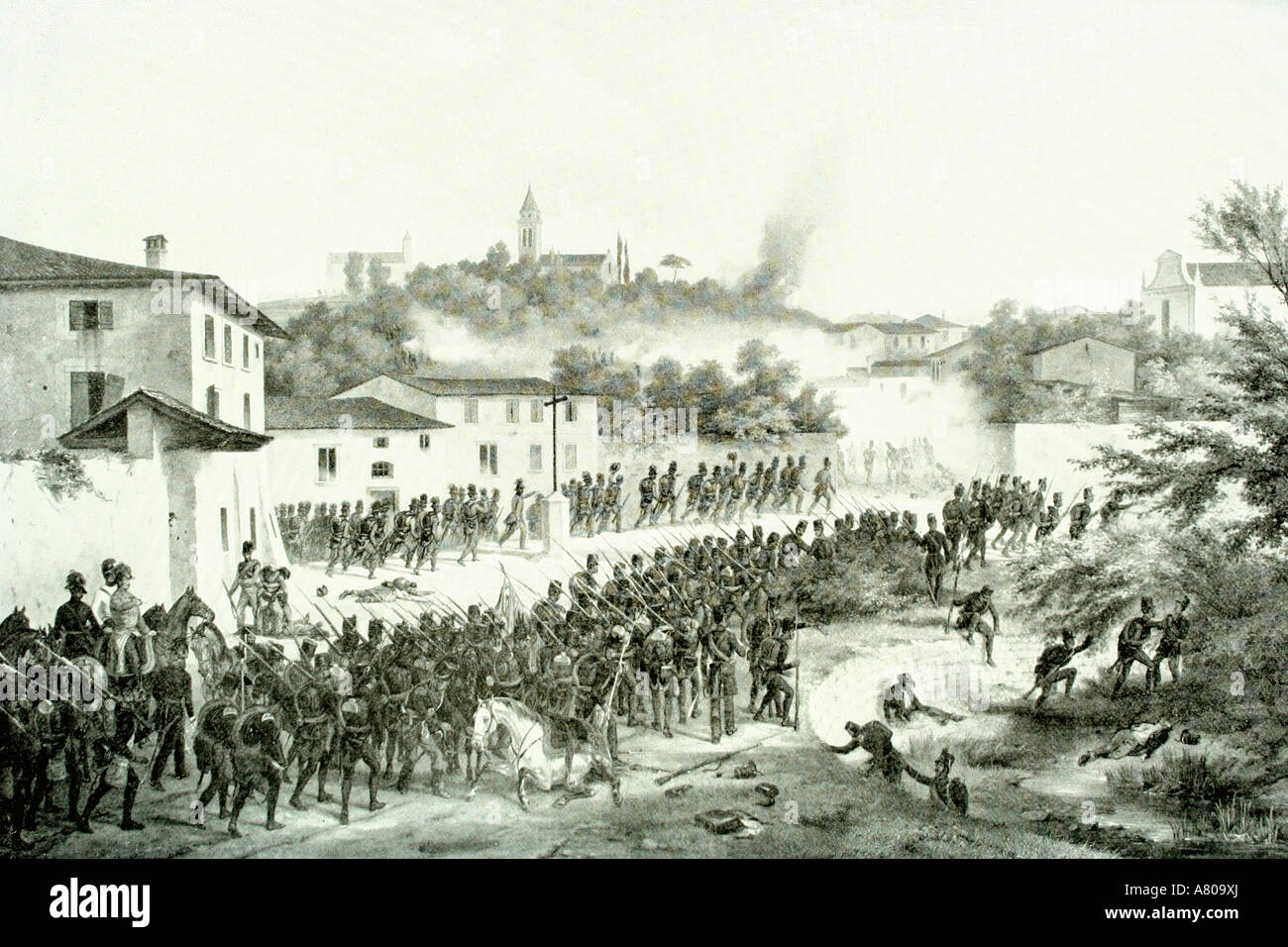 Austro-prussian war. 1866. Antique illustration. 1900 Stock Photo - Alamy