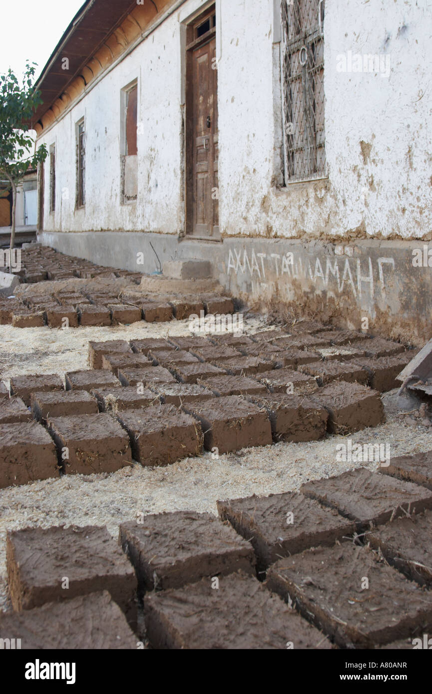 Mud Bricks Drying Outside, Old Town, Tashkent Stock Photo - Alamy