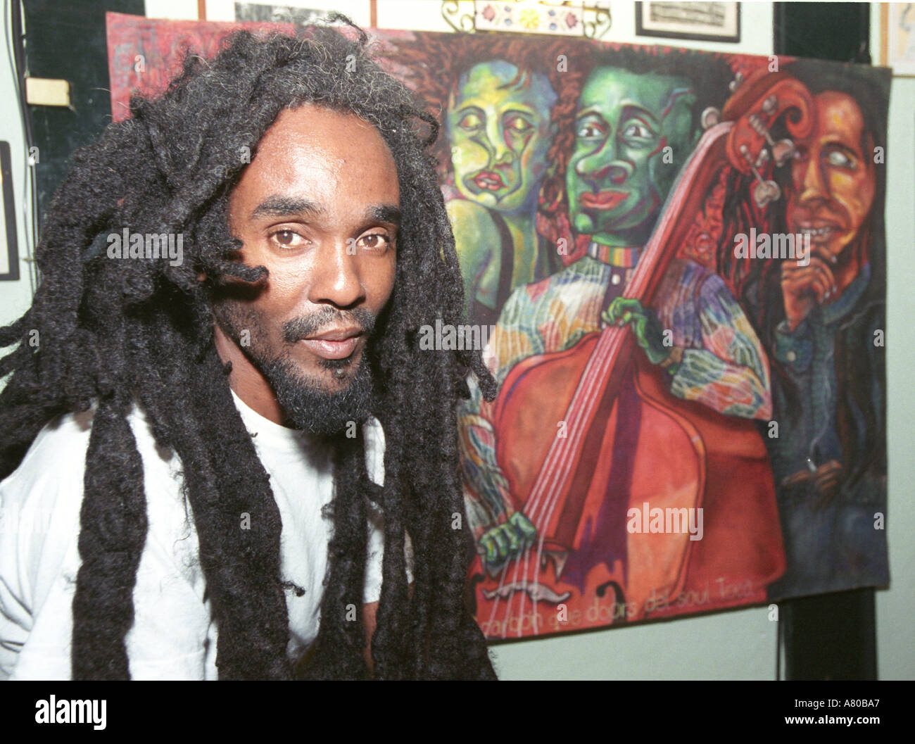 Rastafarian artist with his work Havana Cuba Stock Photo - Alamy