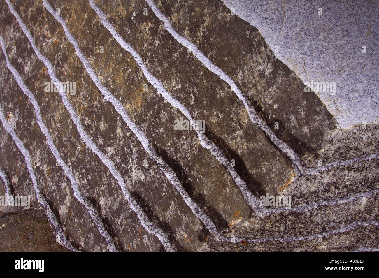 Cut granite at the De Lank quarry on Bodmin Moor in Cornwall, UK Stock ...