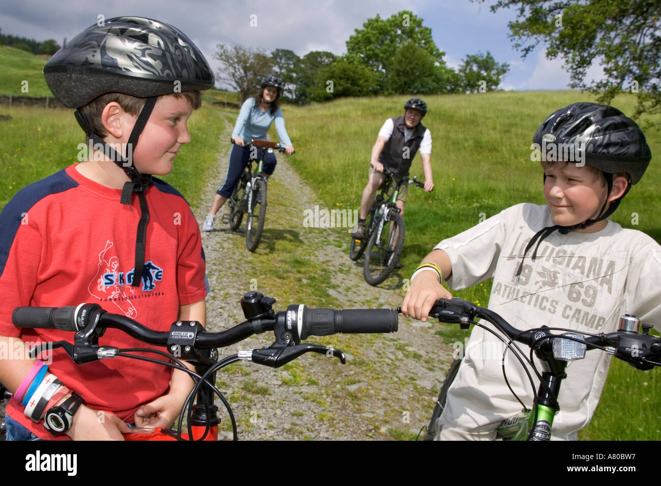 Cycling lake district family hi-res stock photography and images - Alamy