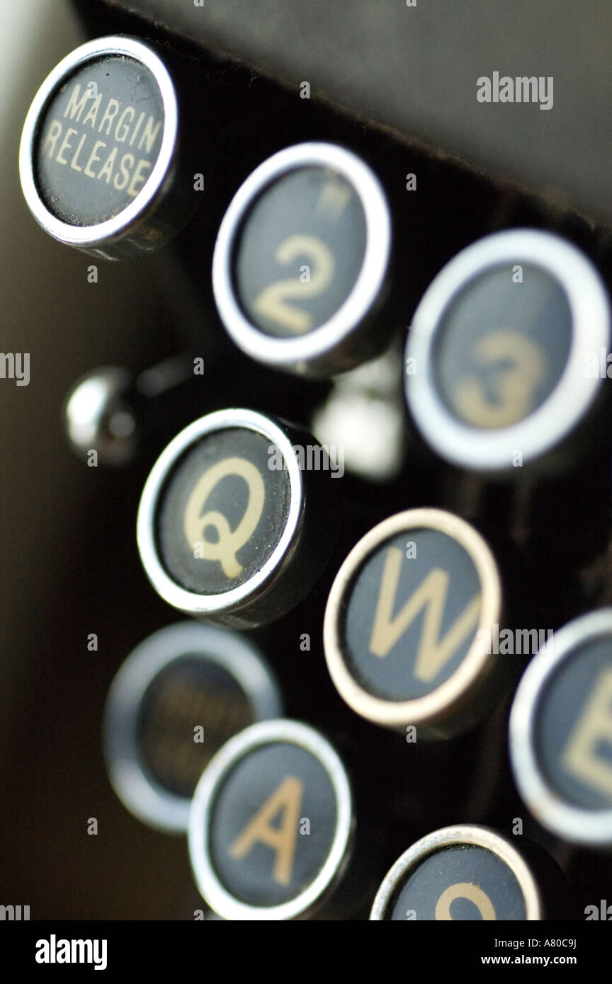 Typewriter Keys of an antique manual typewriter in black and gold Stock ...