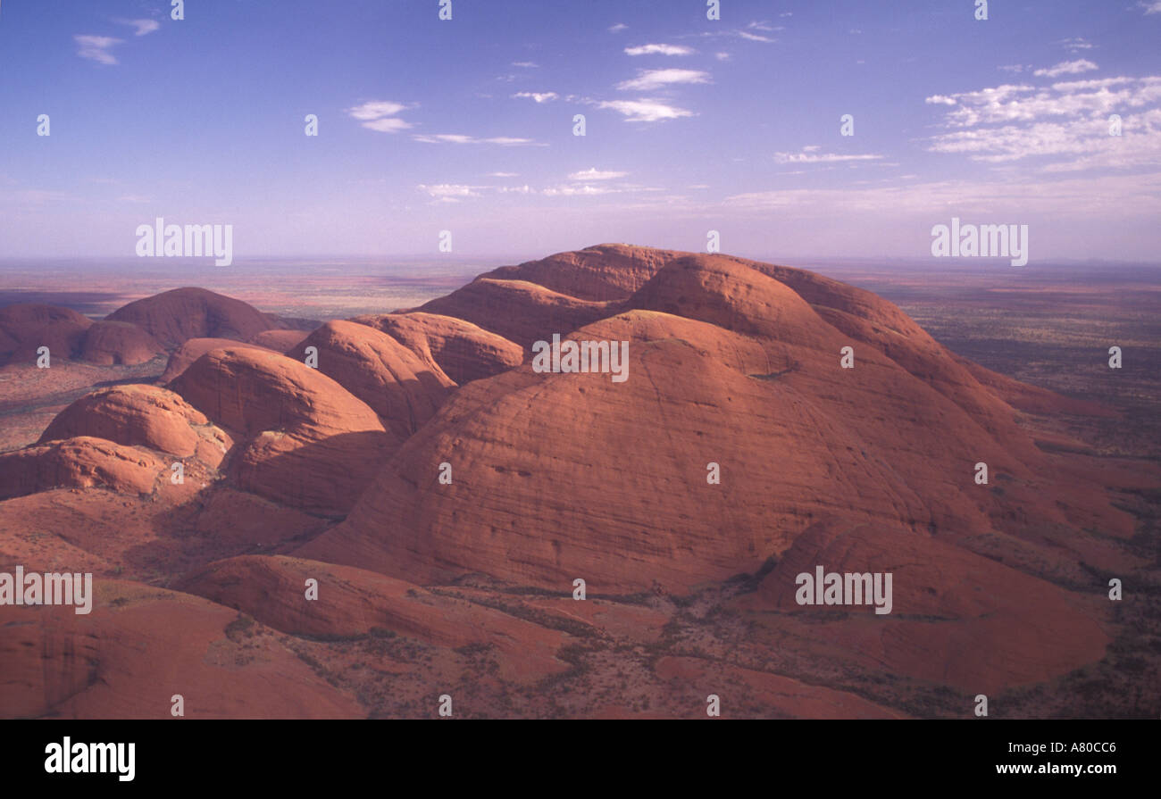 Aerial view of Mount Olga (Kata Tjuta) at sunrise, Northern Territory ...