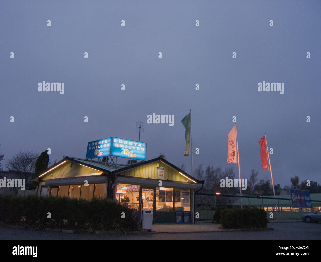 Quick food restaurant in Sweden Stock Photo - Alamy