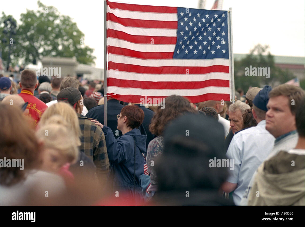 Flag on poles in crowd at Minnesota Remembers Memorial Service for 9/11 ...