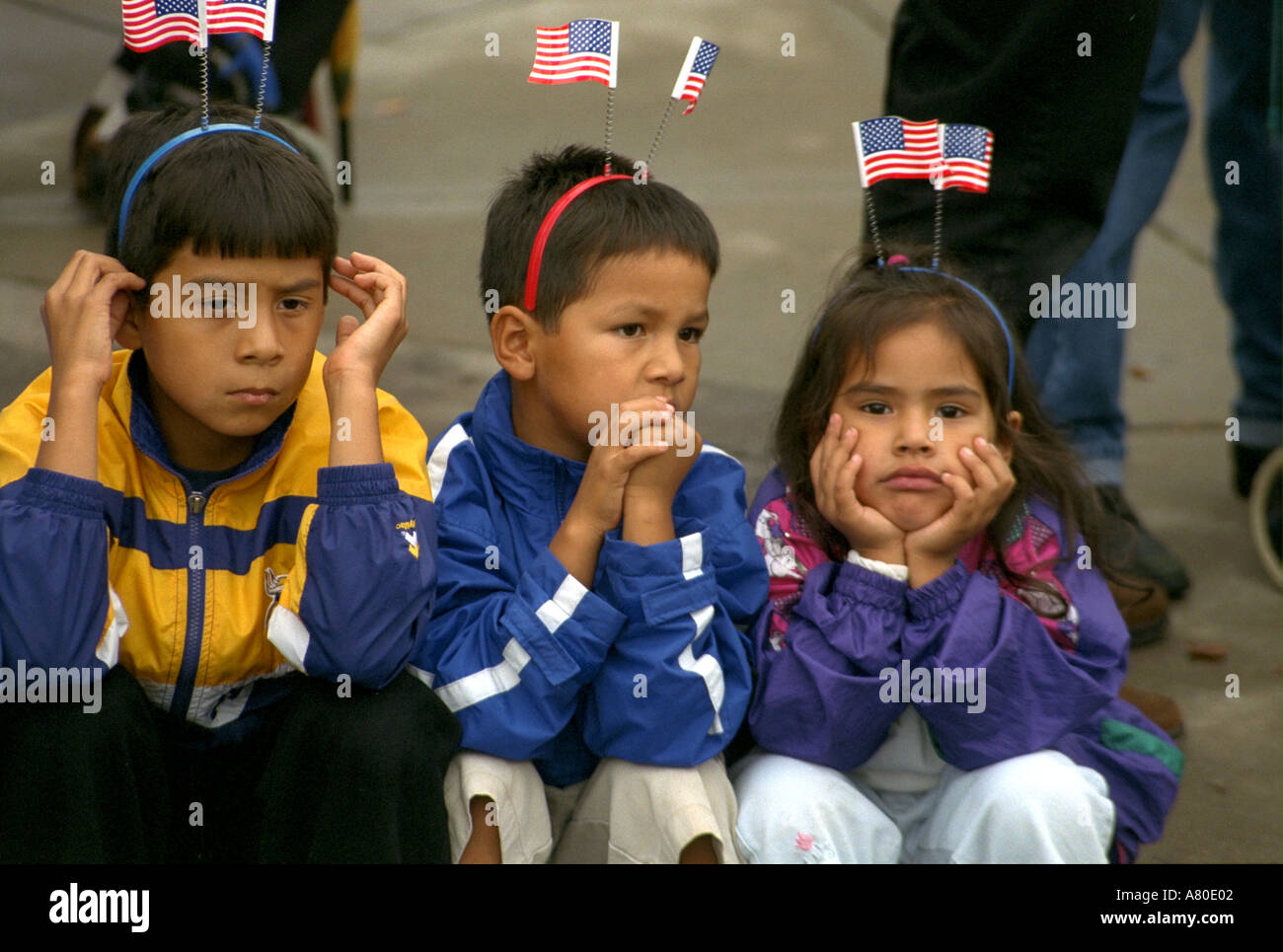 Latino Hispanic kids wearing flag headbands at Minnesota Remembers ...