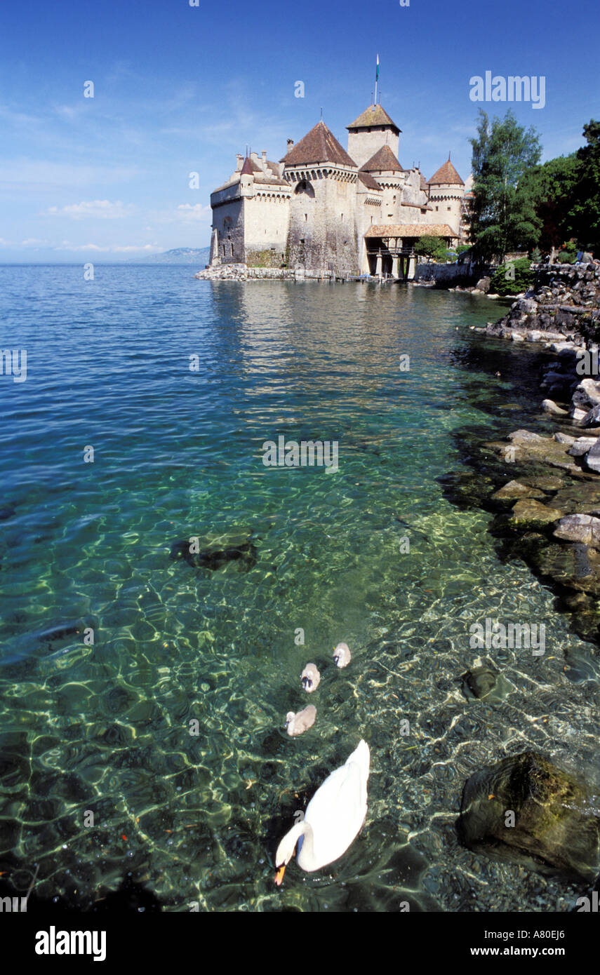 Switzerland, Vaud region, lake Geneva, Chillon castle Stock Photo - Alamy