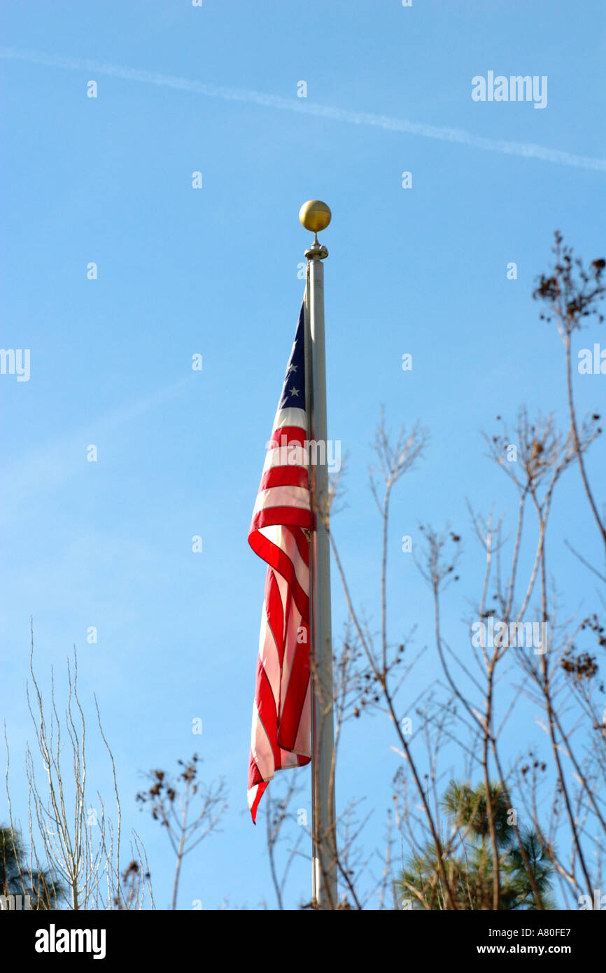 American Flag on Flag Pole Stock Photo - Alamy
