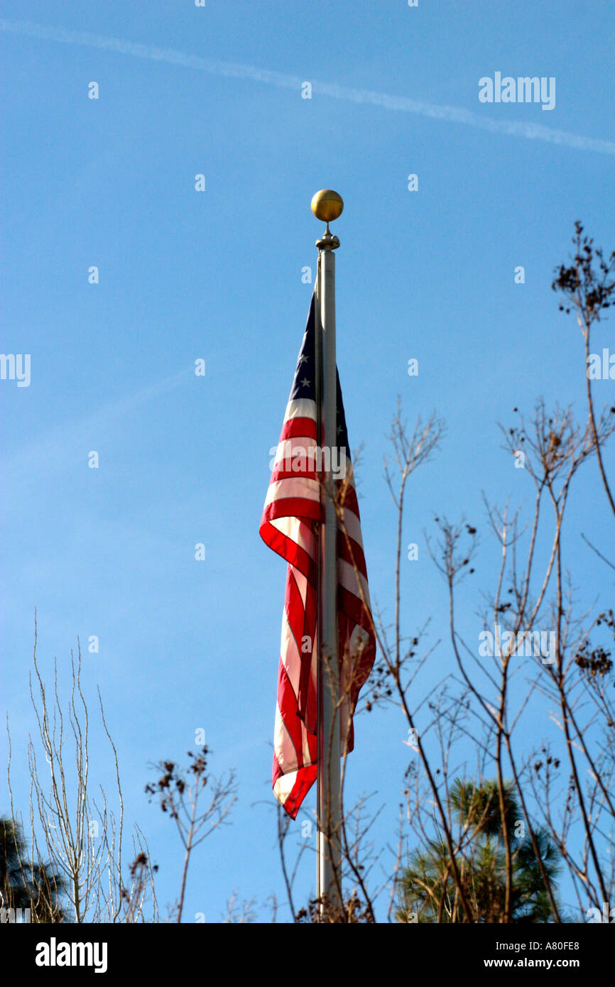 American Flag on Flag Pole Stock Photo - Alamy