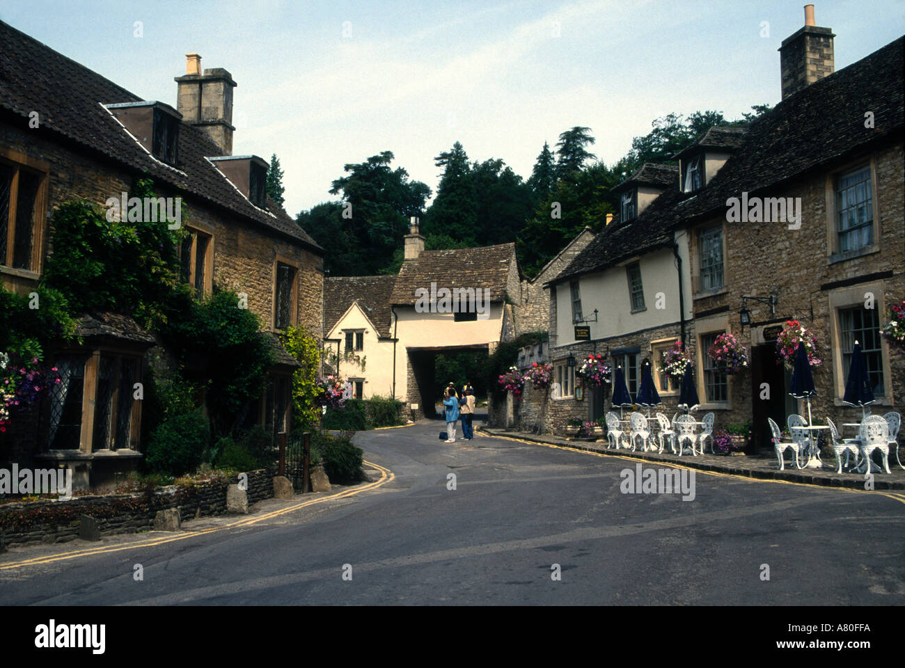 Main street running through Castle Coombe England Stock Photo - Alamy