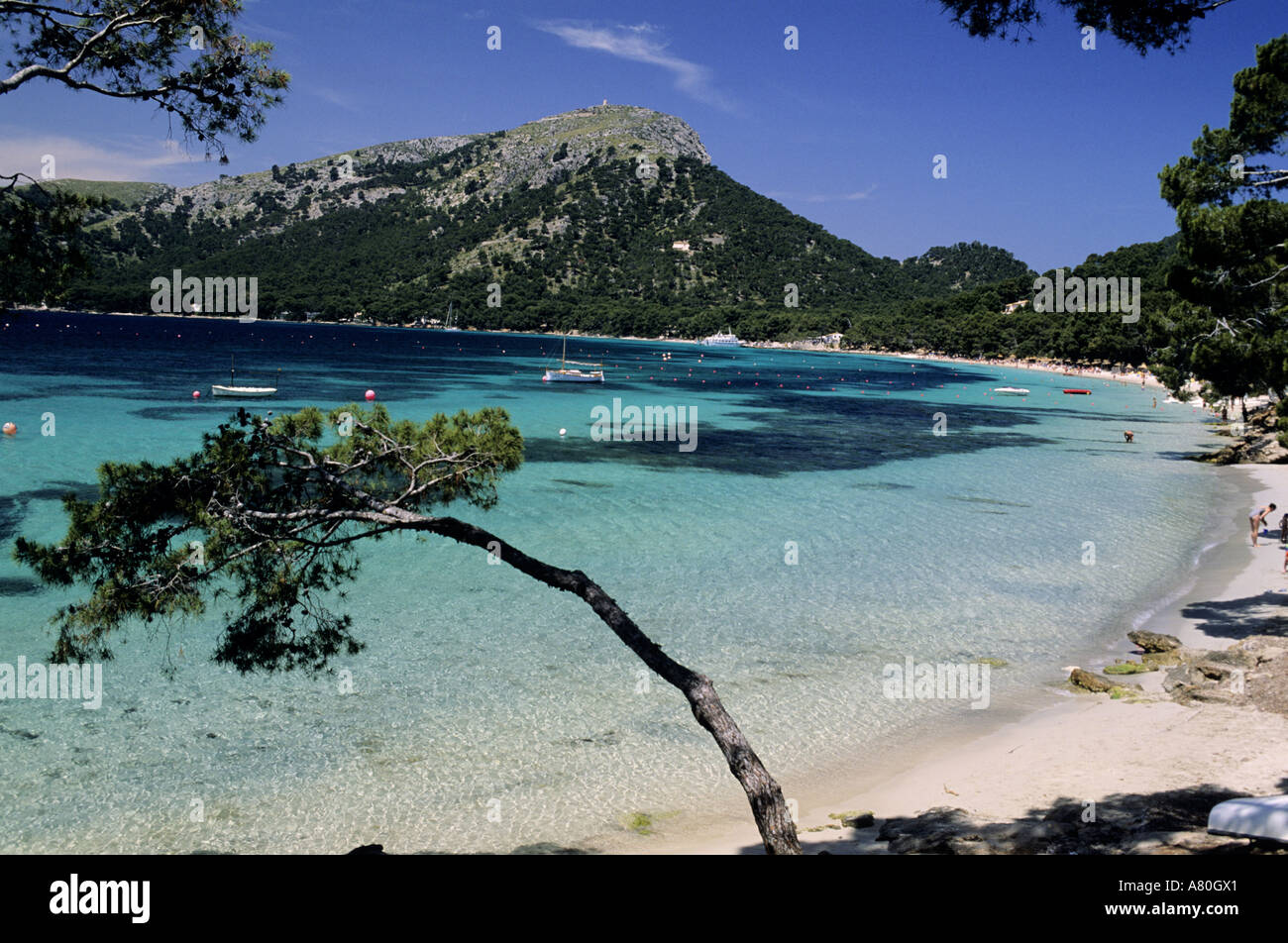Spain, Balearic Islands, Majorca Island, Formentor beach Stock Photo ...