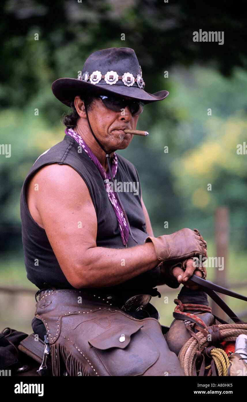 United States, Hawaii, Maui island, the paniolos Jimmy Mendes, cowboy ...