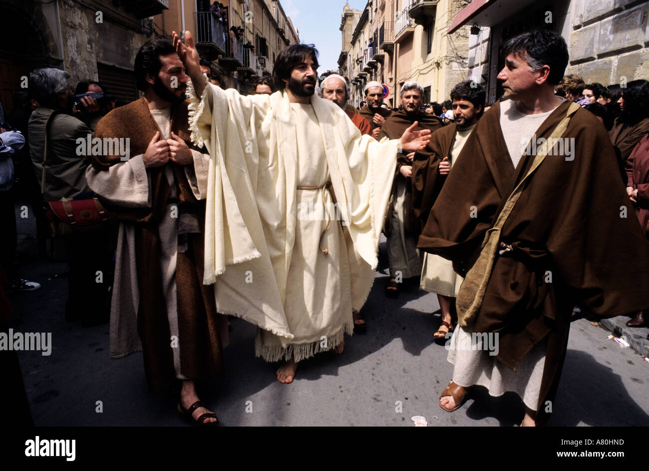 Italy, Sicily, Marsala, the Holy Week, the Christ's Passion performance ...