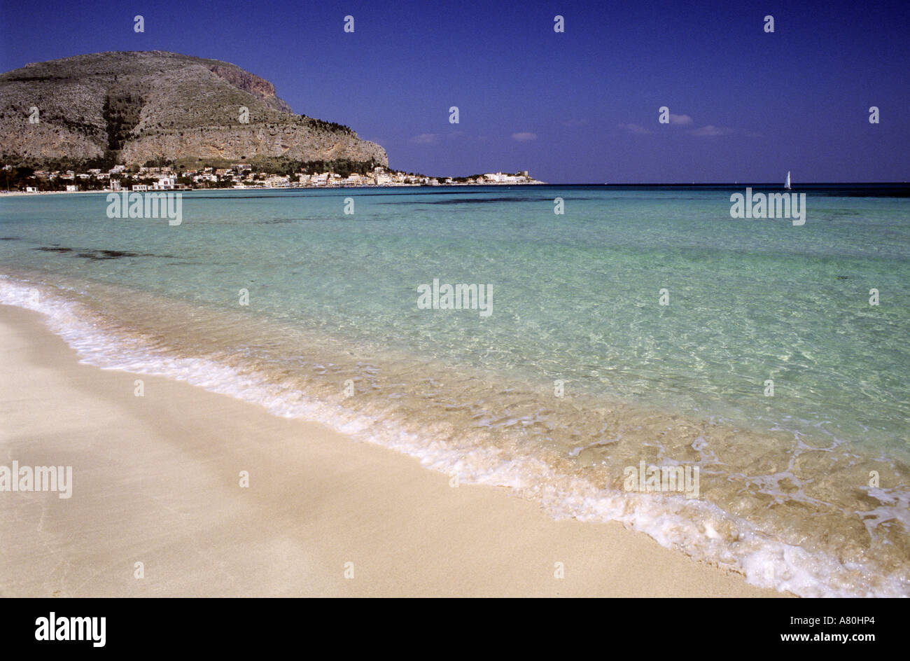 Italy, Sicily, Mondelo Beach Stock Photo - Alamy