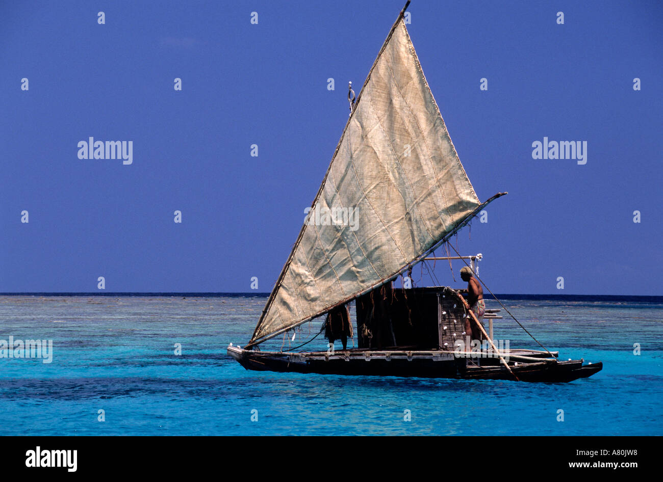 Fiji Islands, Wakaya island, a drua (traditional boat Stock Photo - Alamy