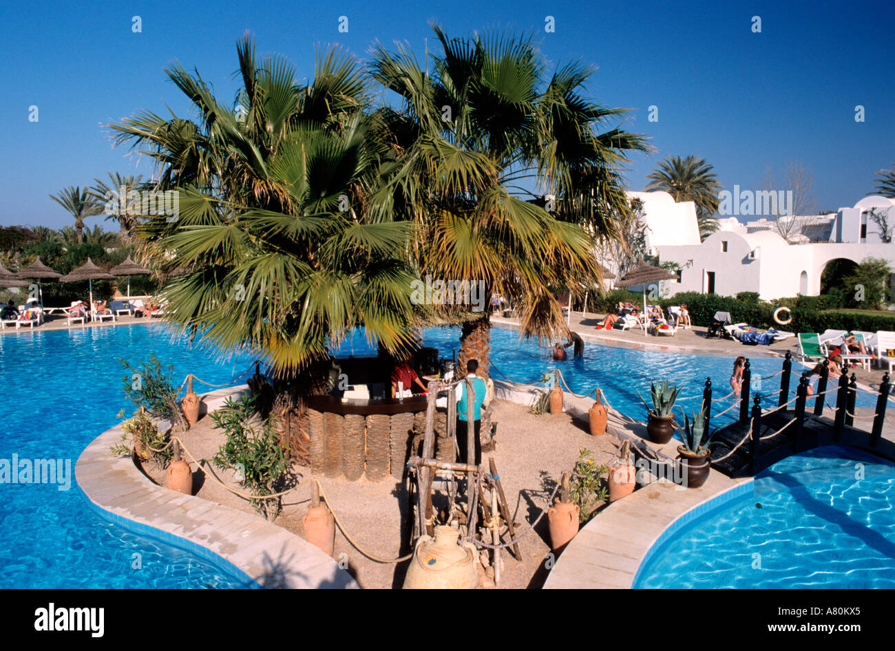 Tunisia, Djerba Island, Aladin Hotel on Seguia beach Stock Photo - Alamy